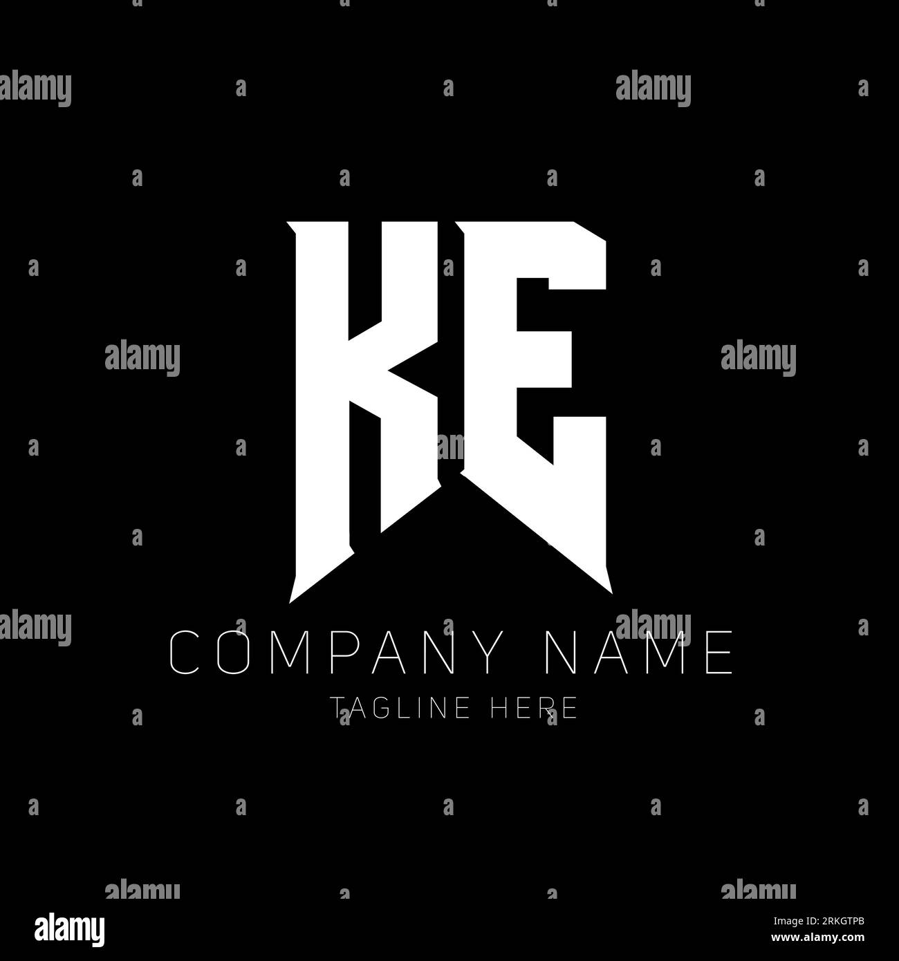 KE Letter Logo Design. Initial letters KE gaming's logo icon for ...