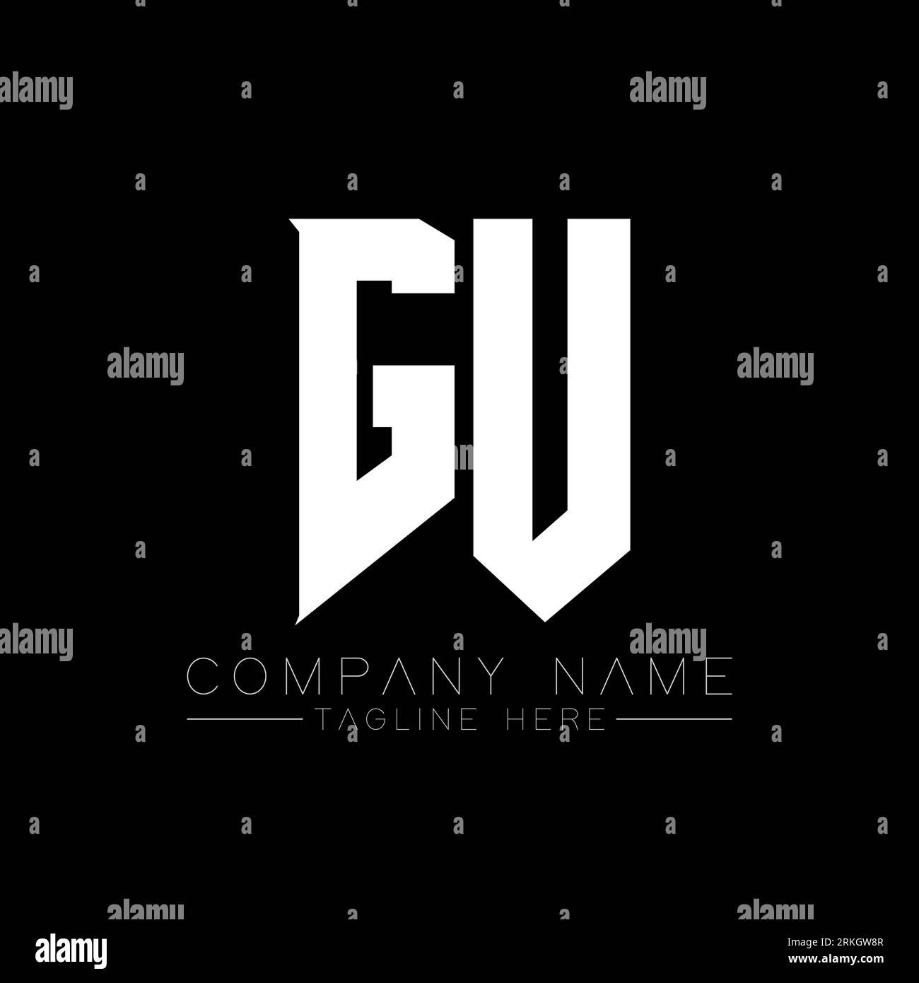 GU Letter Logo Design. Initial letters GU gaming's logo icon for ...