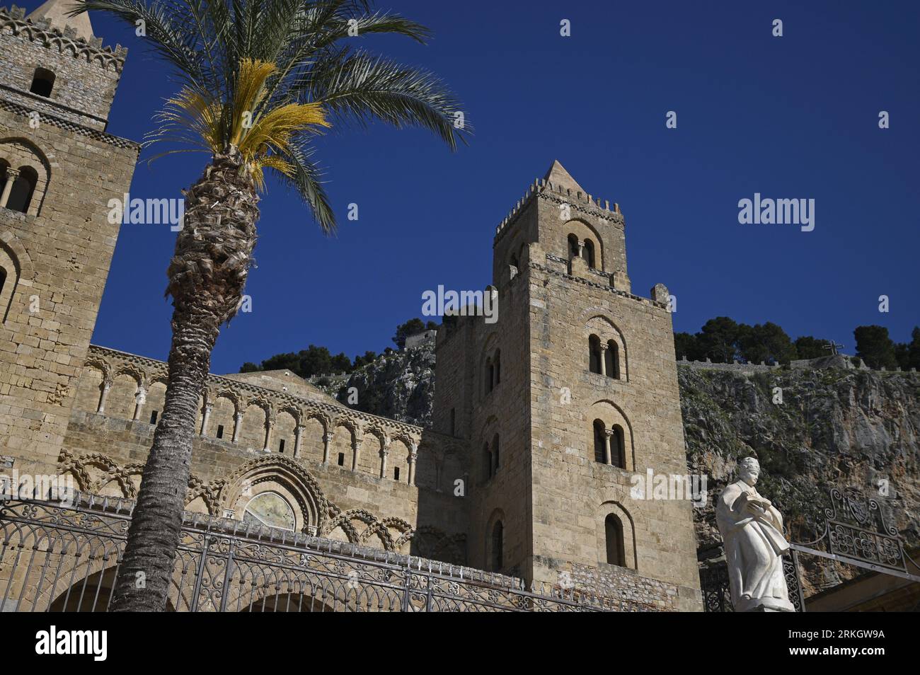 Landscape with scenic view of the Norman-Arab-Byzantine style Duomo di ...