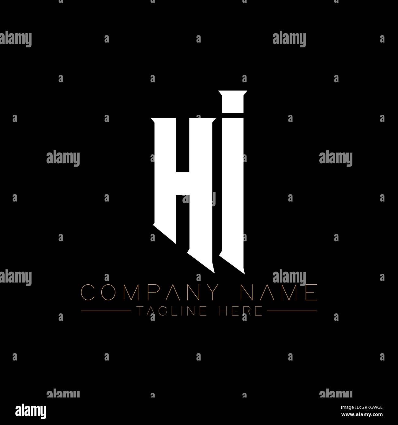 HI Letter Logo Design. Initial letters HI gaming's logo icon for ...