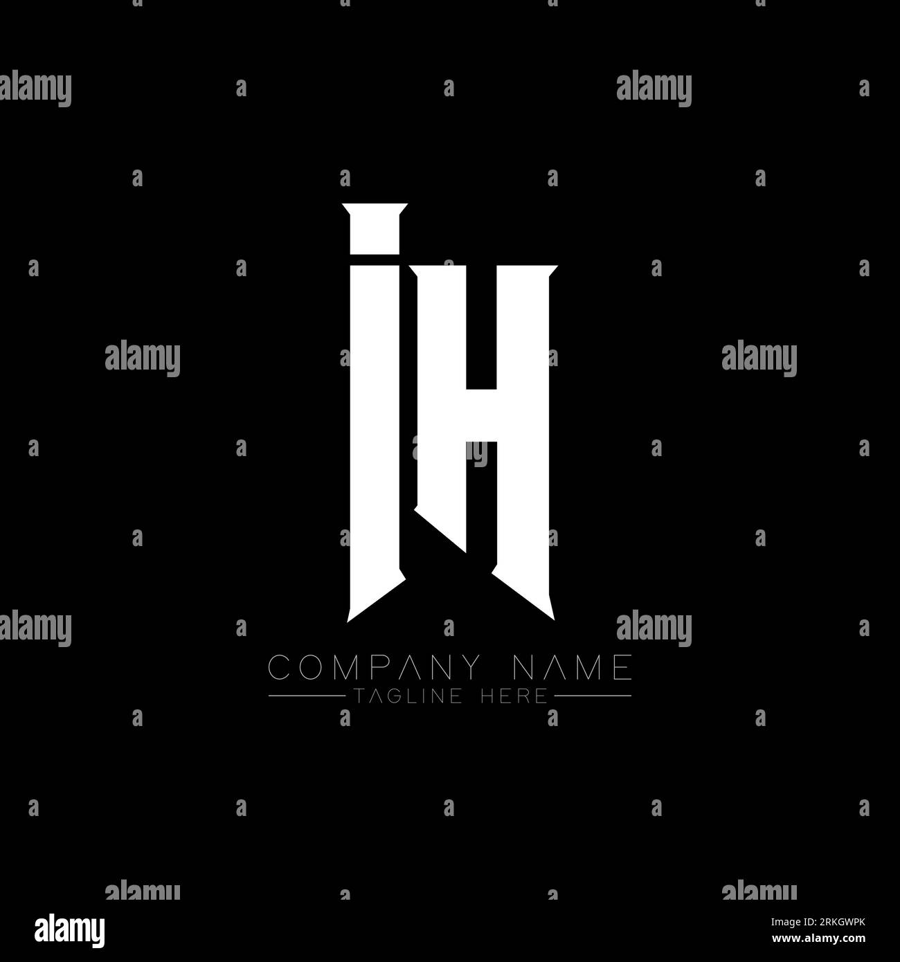 IH Letter Logo Design. Initial letters IH gaming's logo icon for ...