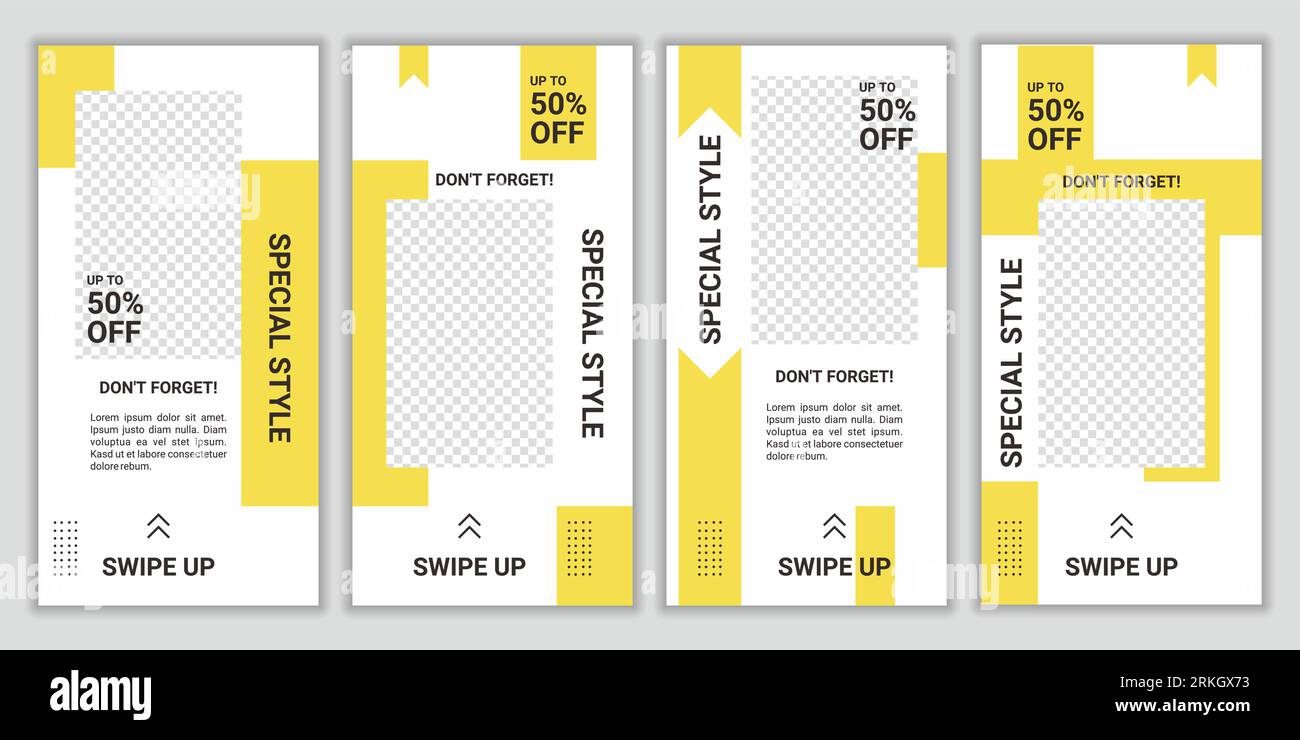 Sale discount social media ig story template design set in trendy fresh ...