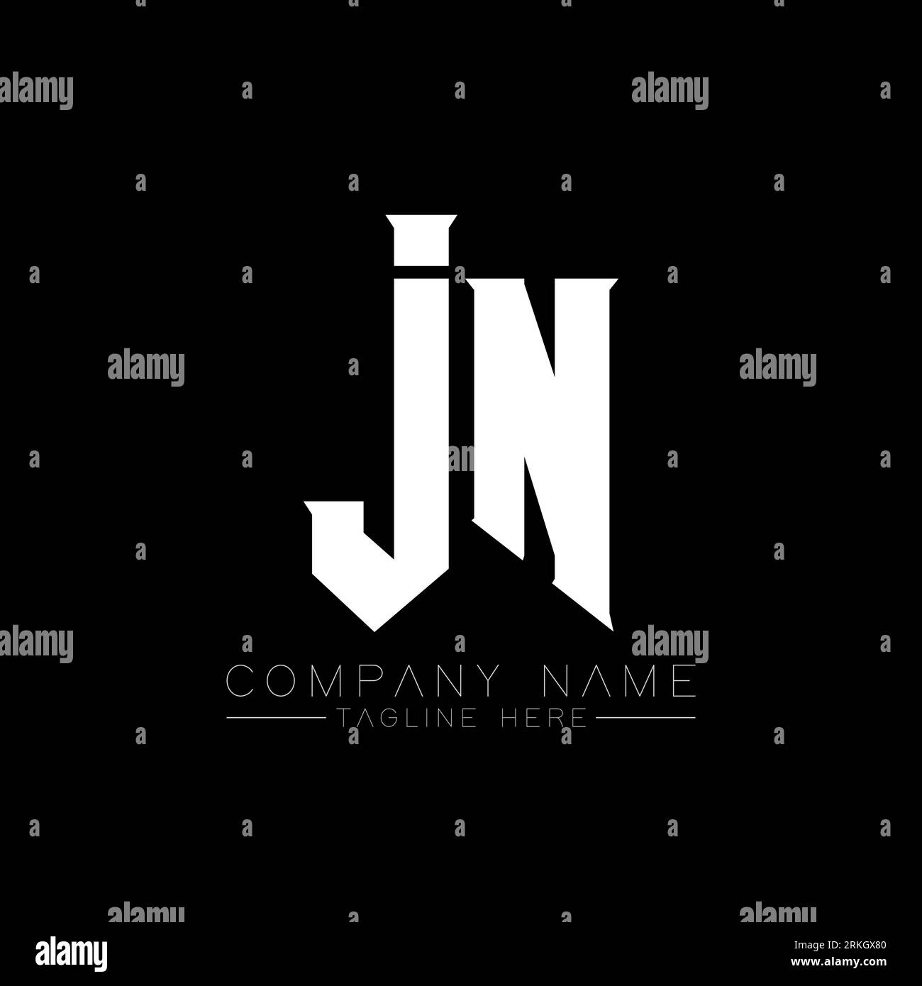 JN Letter Logo Design. Initial letters JN gaming's logo icon for ...