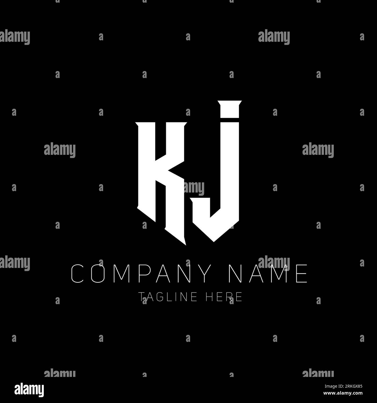 KJ Letter Logo Design. Initial letters KJ gaming's logo icon for ...