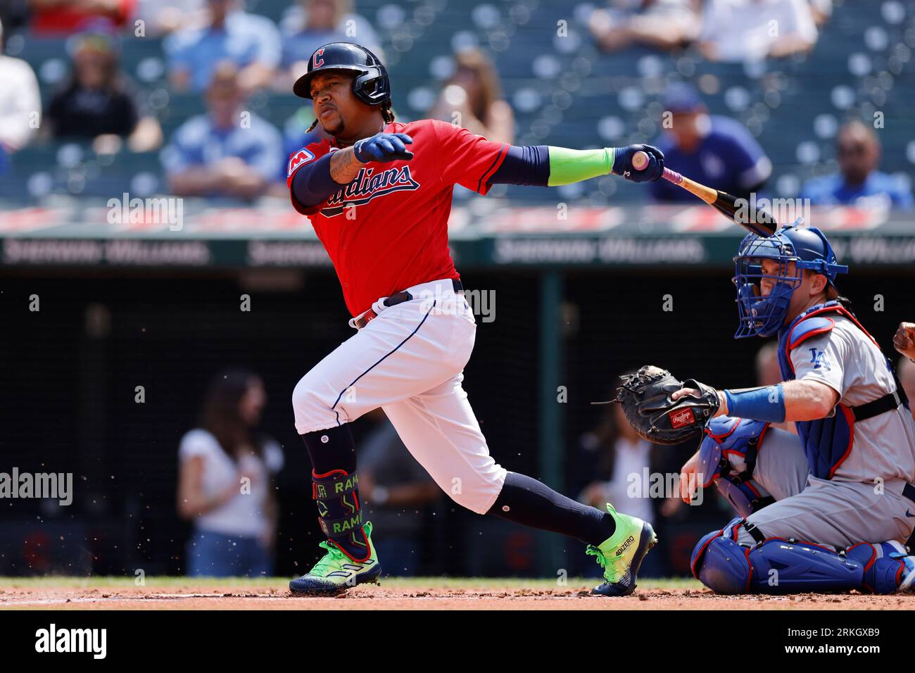 CLEVELAND, OH - AUGUST 24: Cleveland Guardians third baseman Jose ...