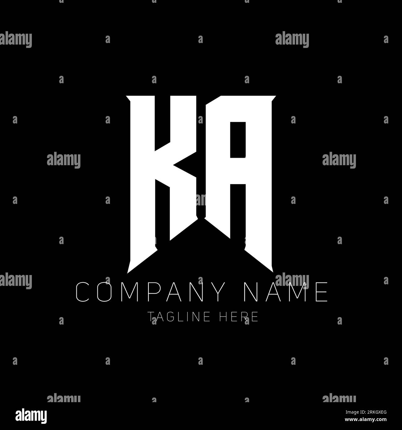 KA Letter Logo Design. Initial letters KA gaming's logo icon for ...