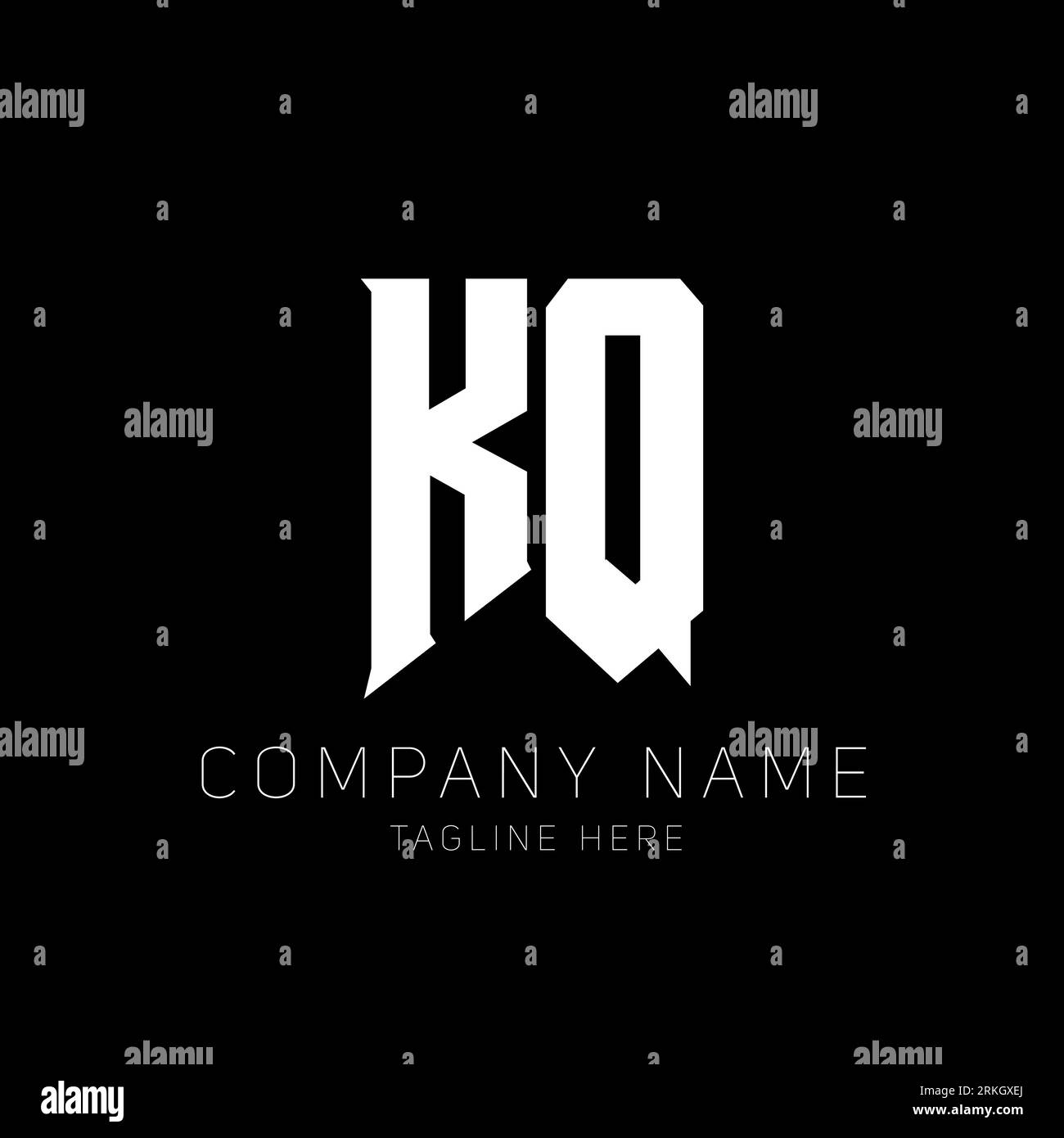 KQ Letter Logo Design. Initial letters KQ gaming's logo icon for ...