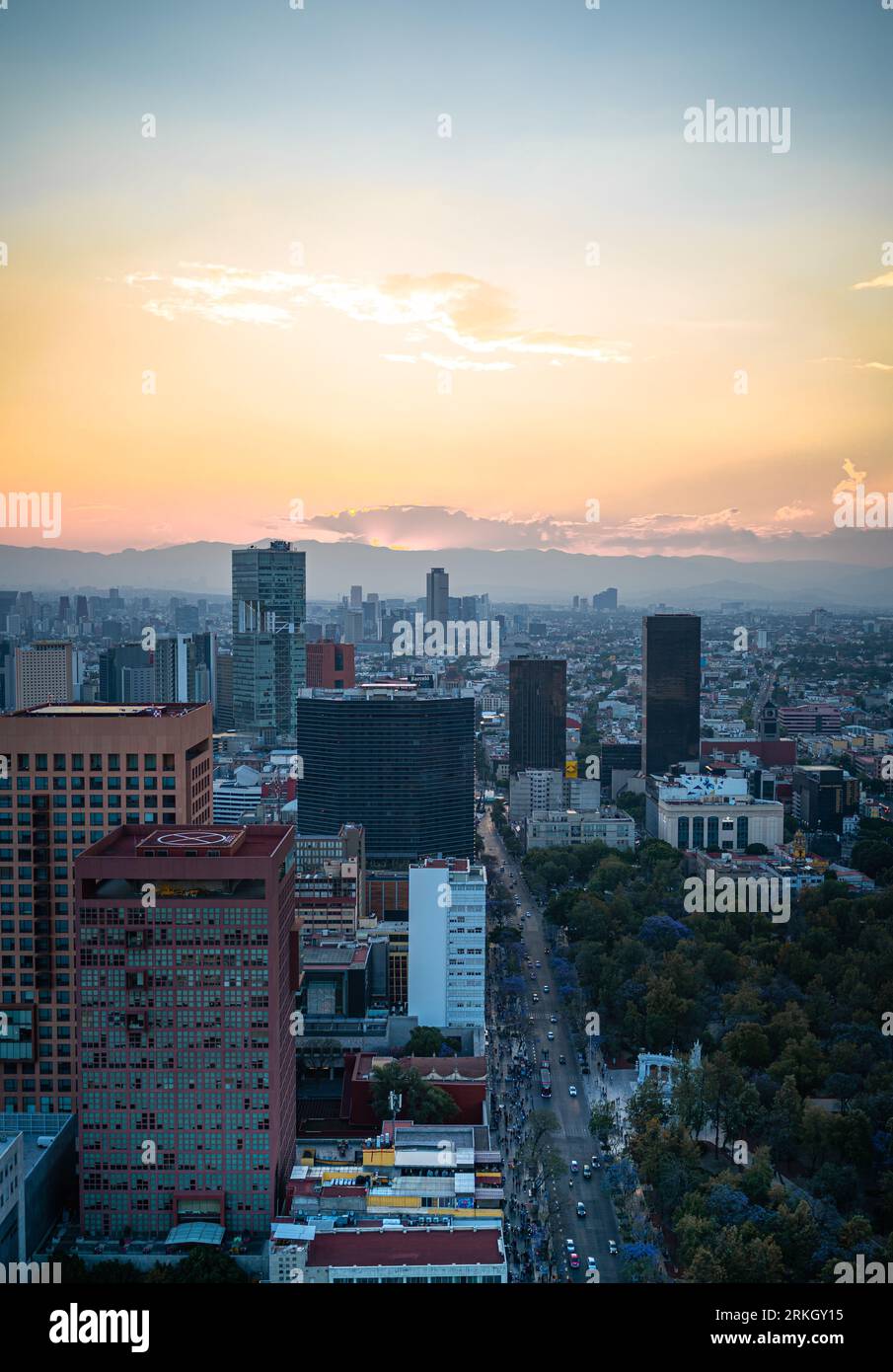 An aerial view of Mexico City at sunset Stock Photo - Alamy