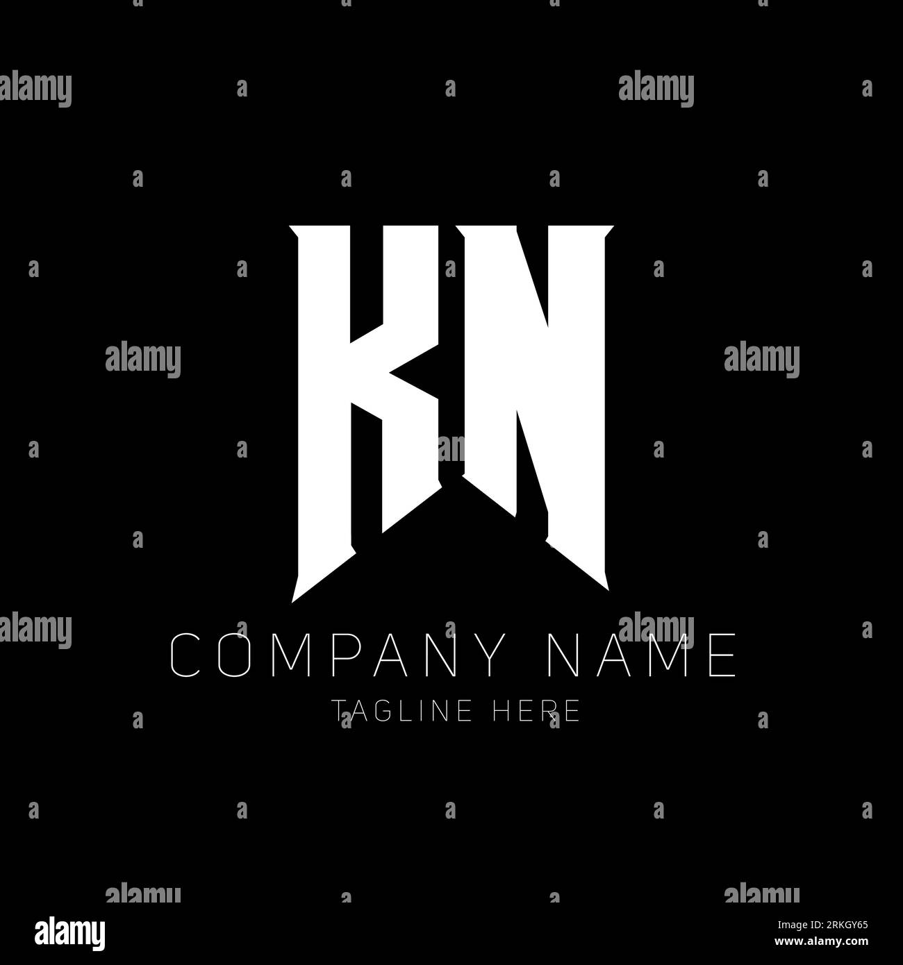 KN Letter Logo Design. Initial letters KN gaming's logo icon for ...