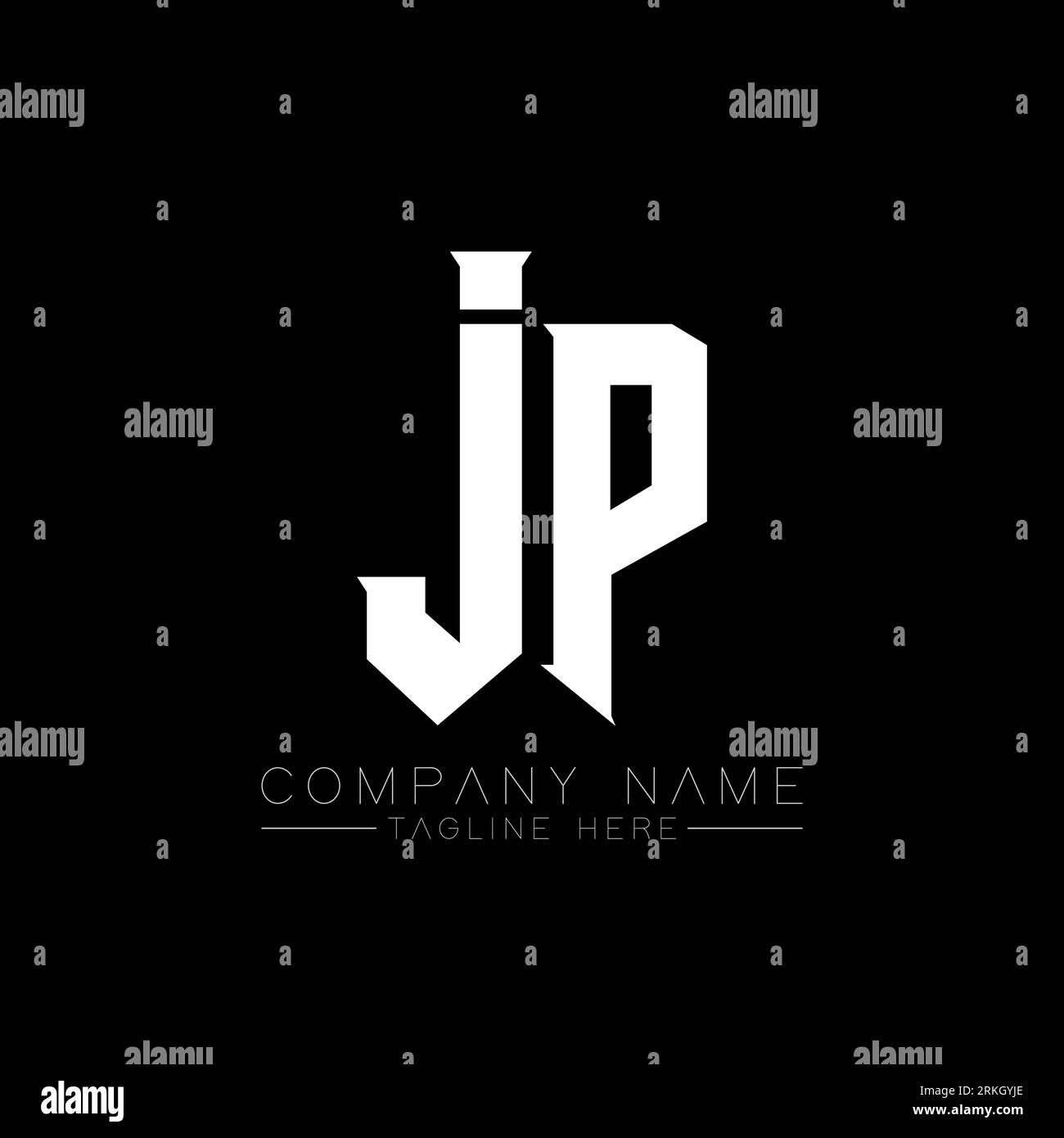 JP Letter Logo Design. Initial letters JP gaming's logo icon for ...