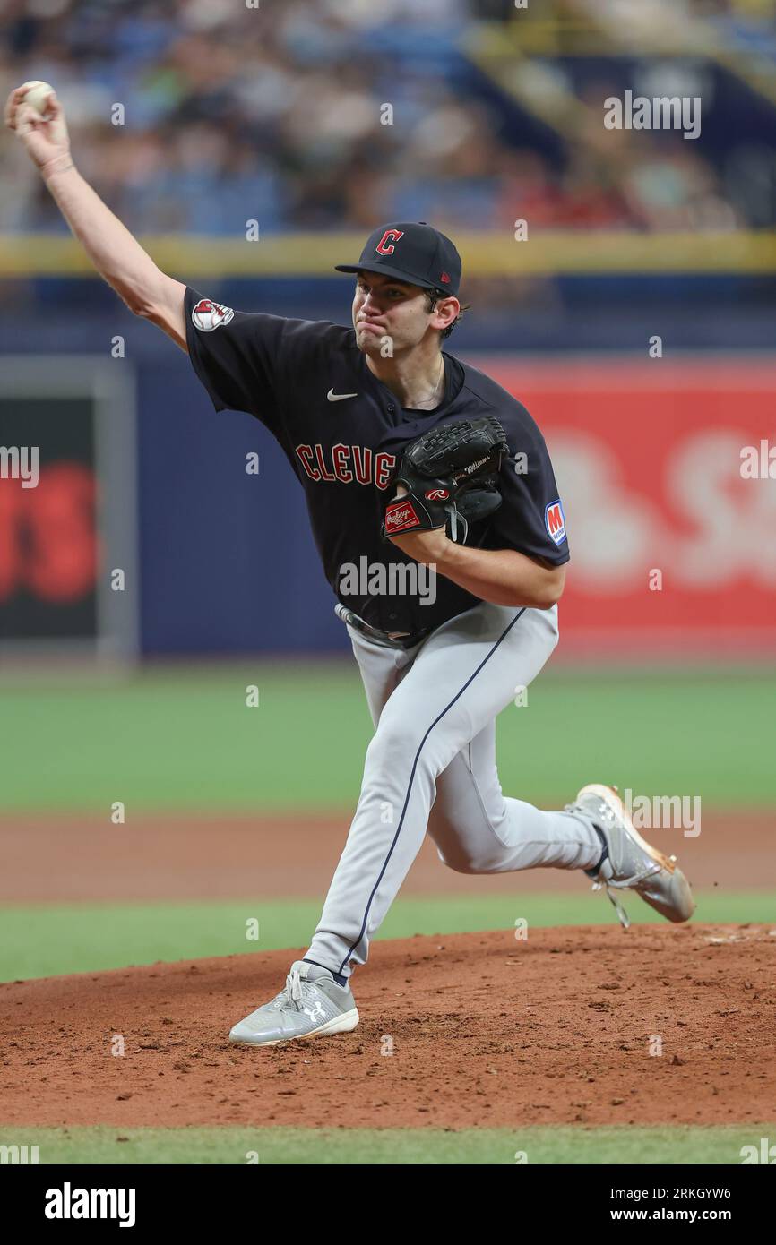 St. Petersburg, FL USA; Cleveland Guardians starting pitcher Gavin ...