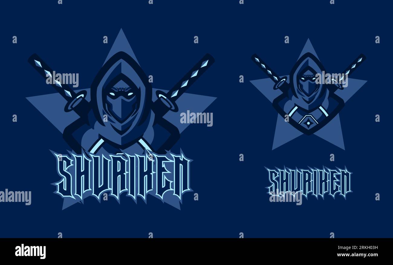 Ninja Assassin Mascot Logo Game For Sport And E Sport Team Illustration Knight Ninja With Two