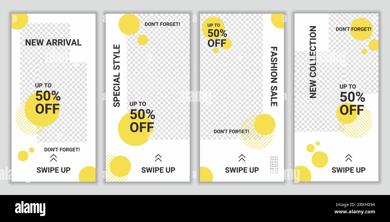 Banners bundle kit set of social media ig story. Design backgrounds for ...