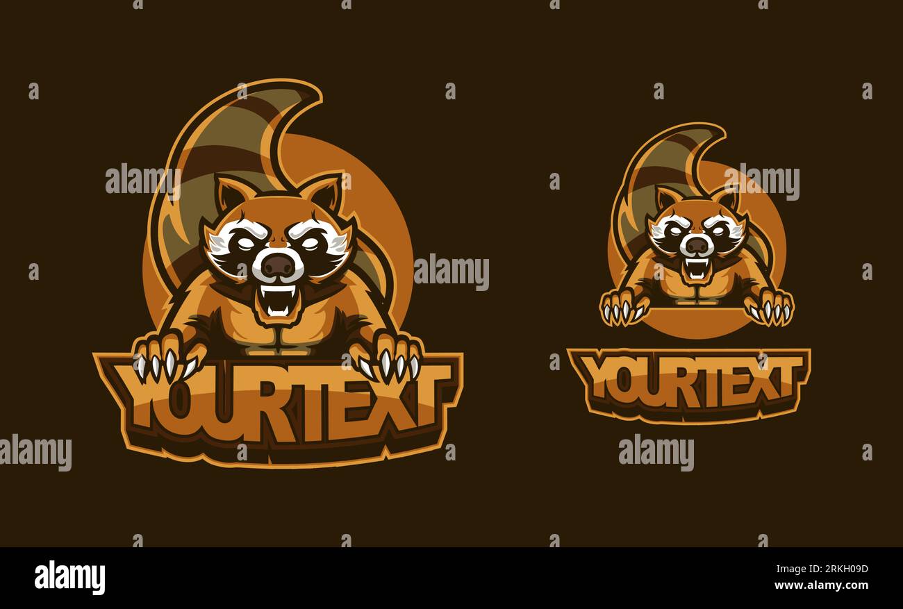 Raccoon logo set. A fearless raccoon in vintage style. Template design ...