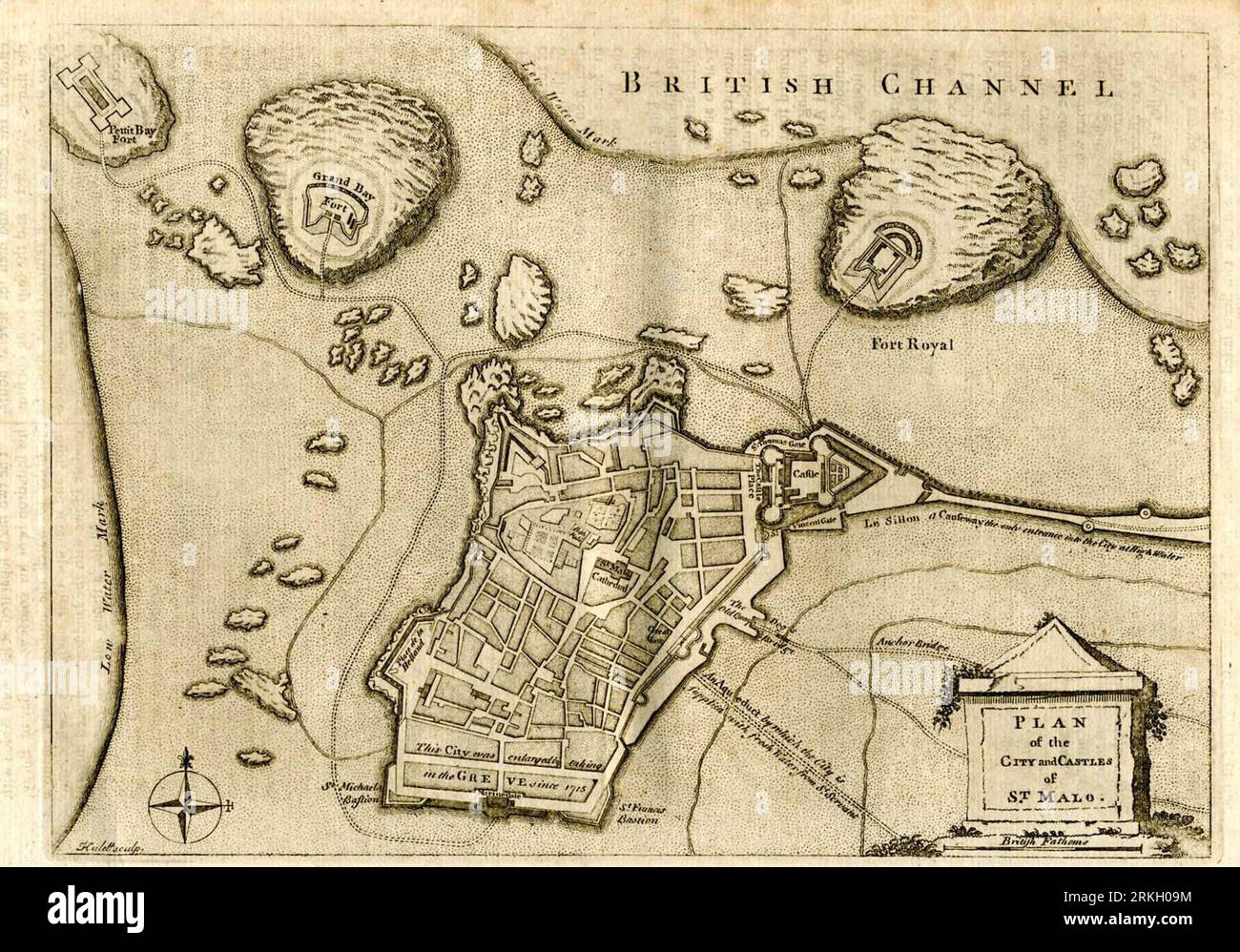 English map of Saint Malo Stock Photo - Alamy