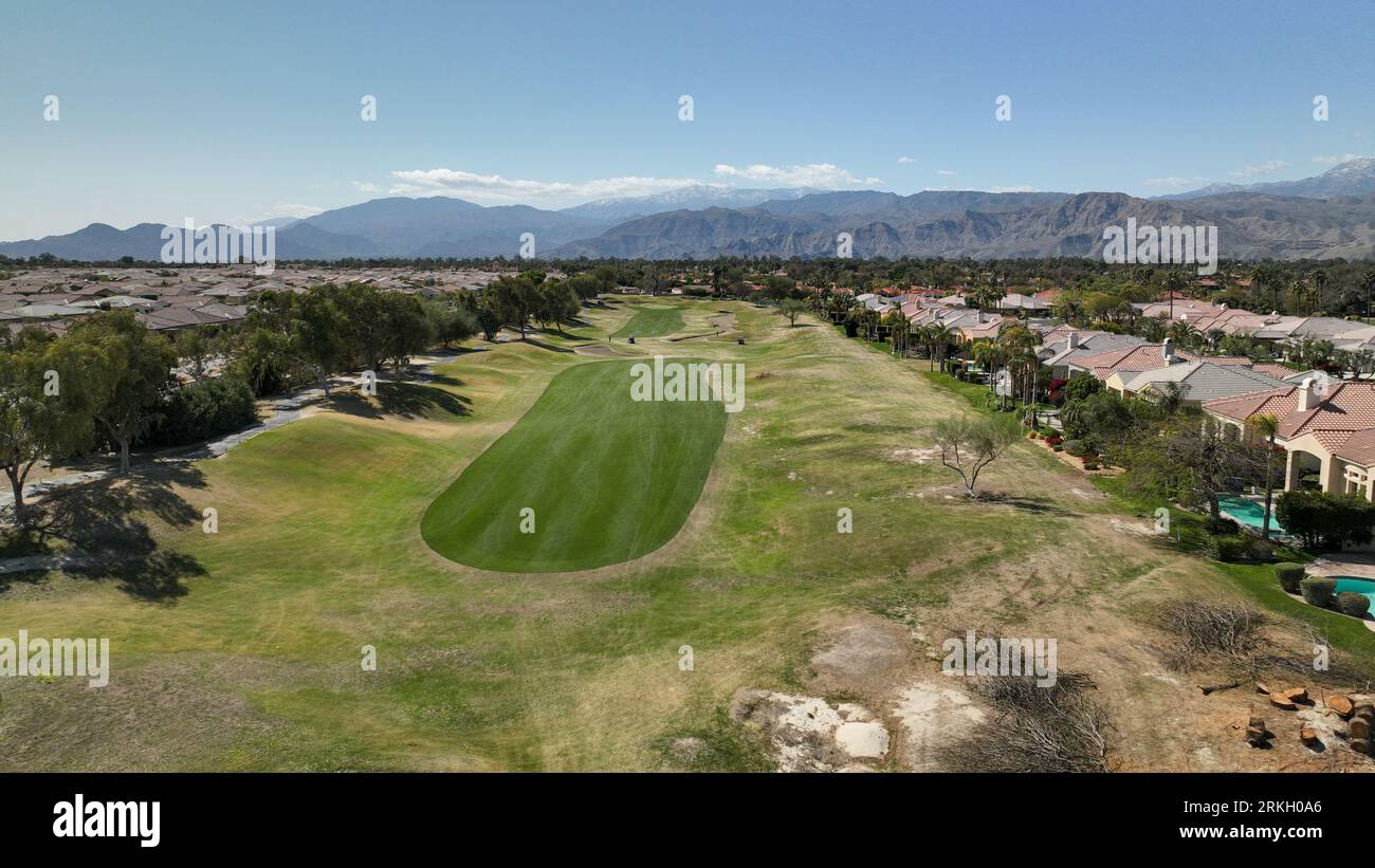 Aerial drone vibrant view golf hi-res stock photography and images - Alamy
