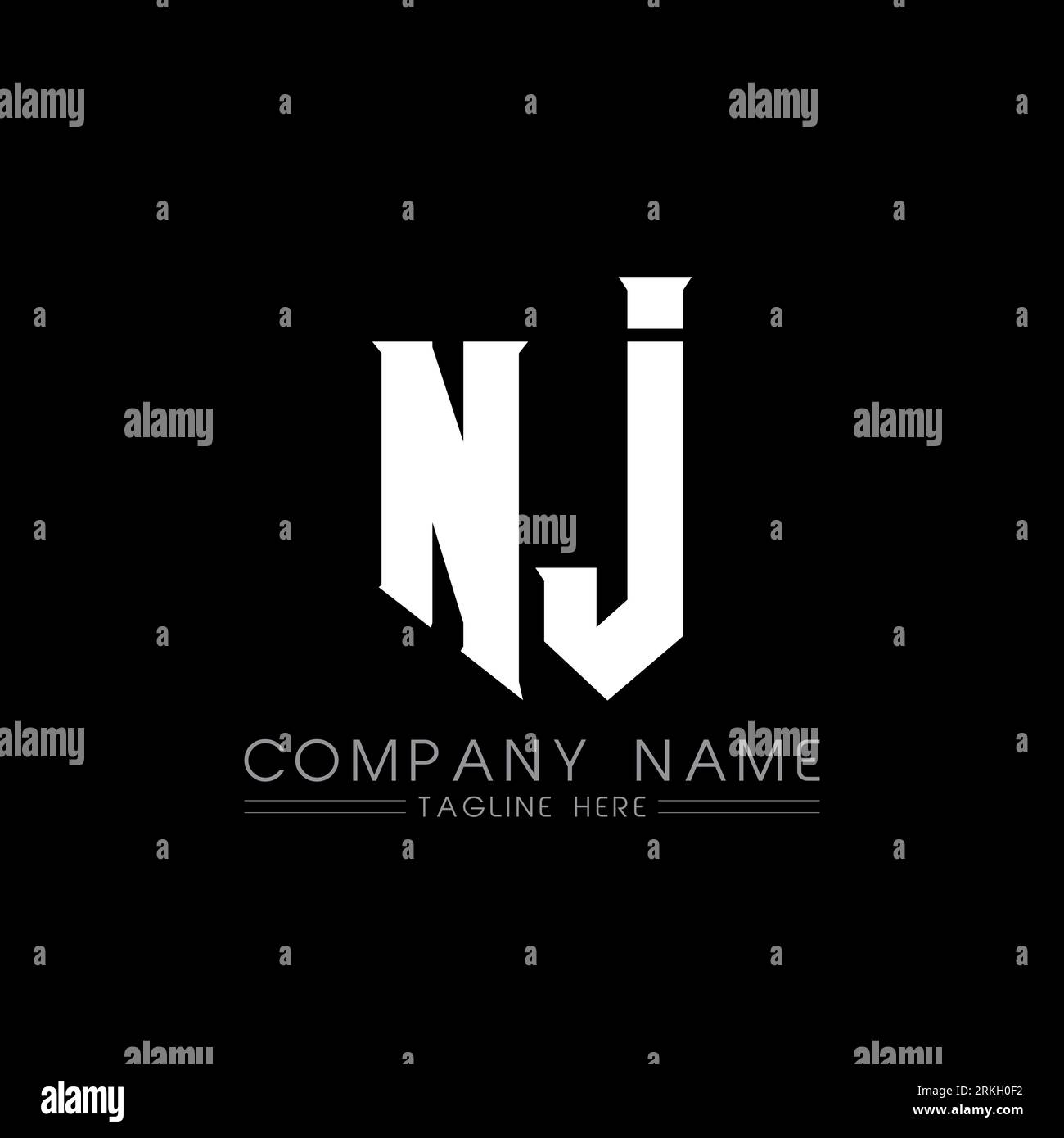 NJ Letter Logo Design. Initial letters NJ gaming's logo icon for ...