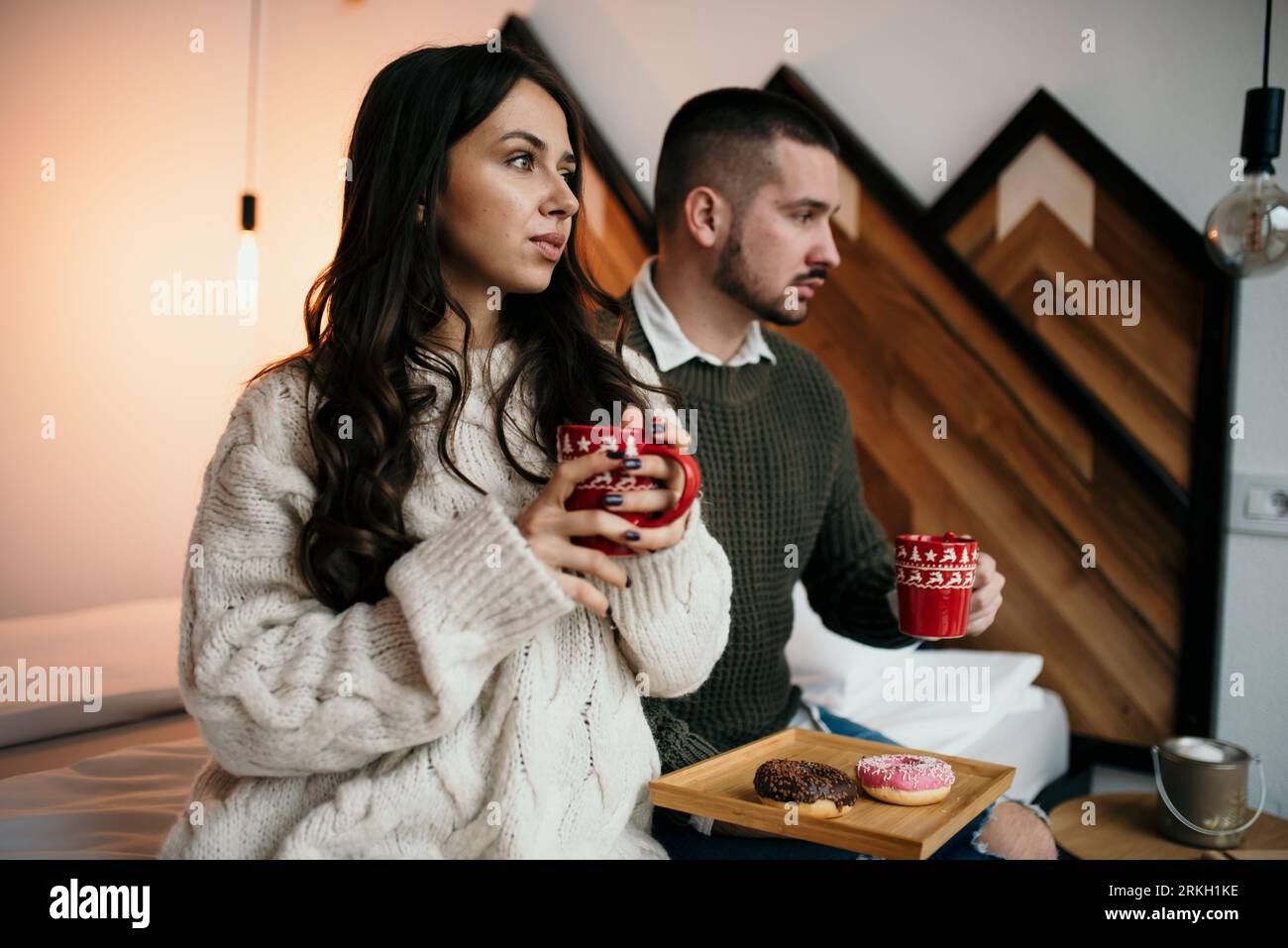 Happy couple cuddle coffee hi-res stock photography and images - Alamy