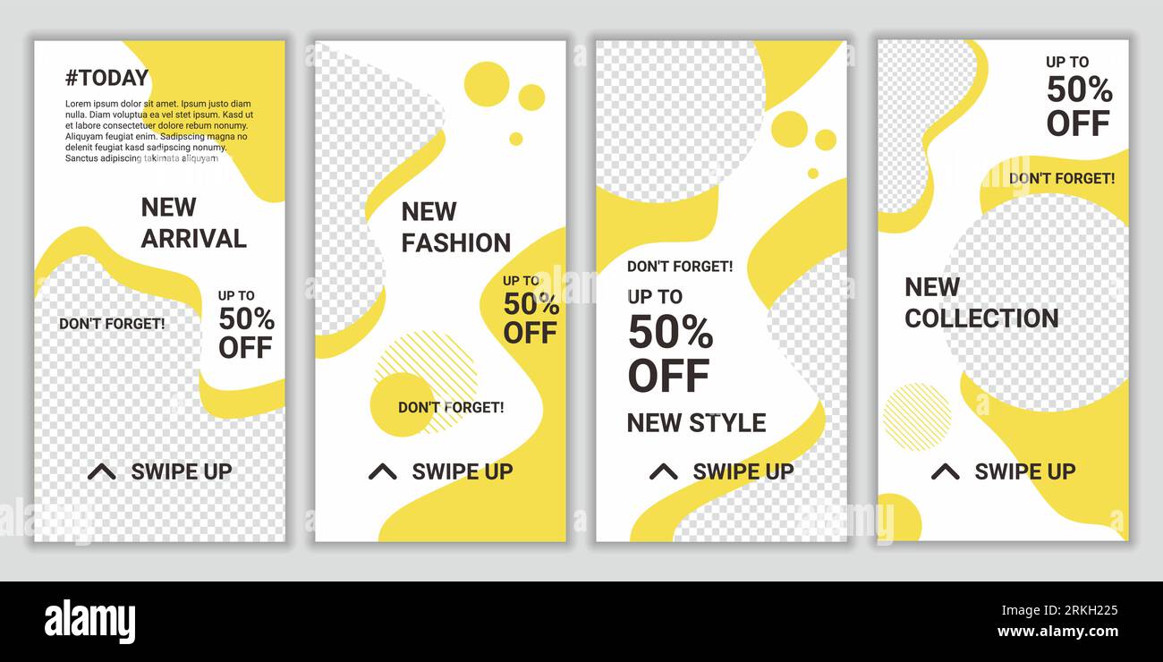 Trendy editable set of template for social network stories and posts ...