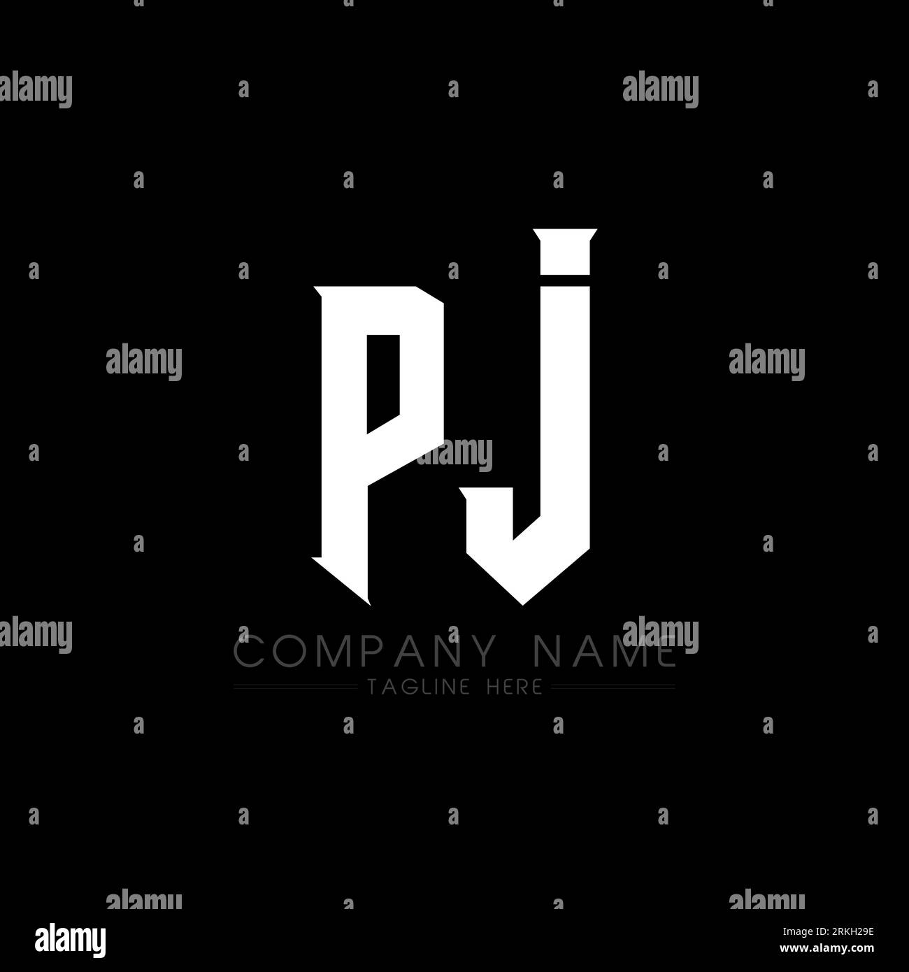 Pj minimal logo design Stock Vector Images - Alamy