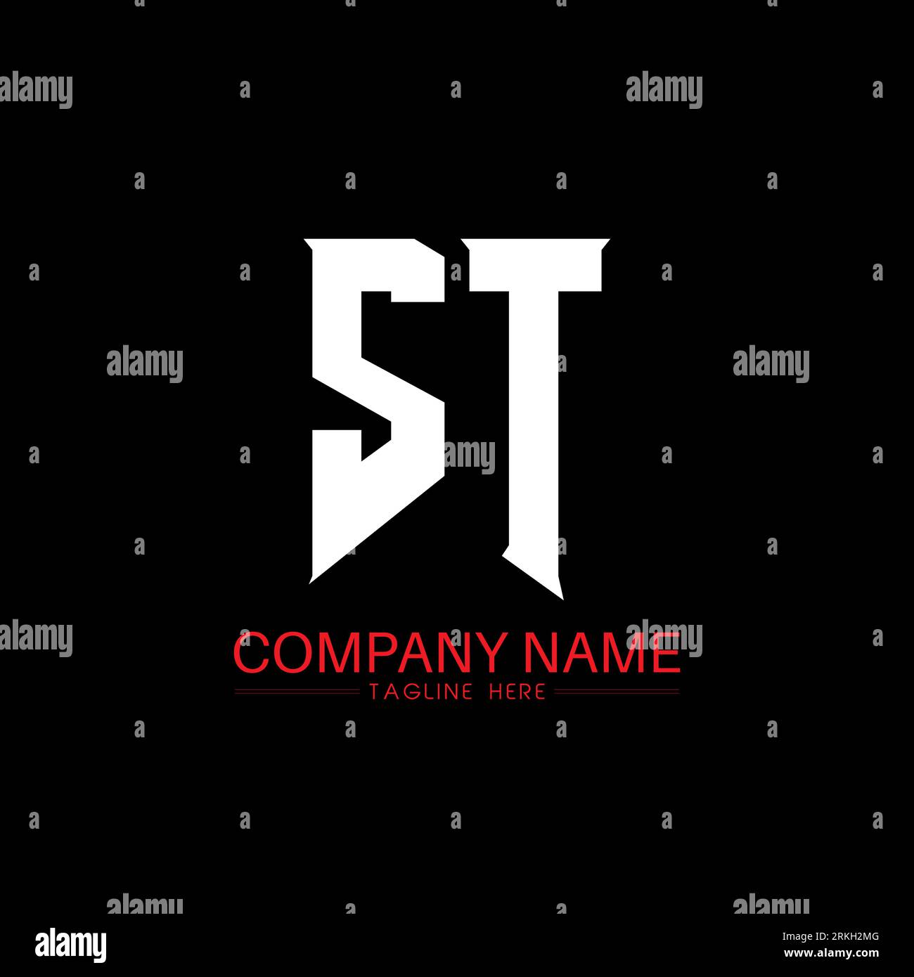 ST Letter Logo Design. Initial letters ST gaming's logo icon for ...