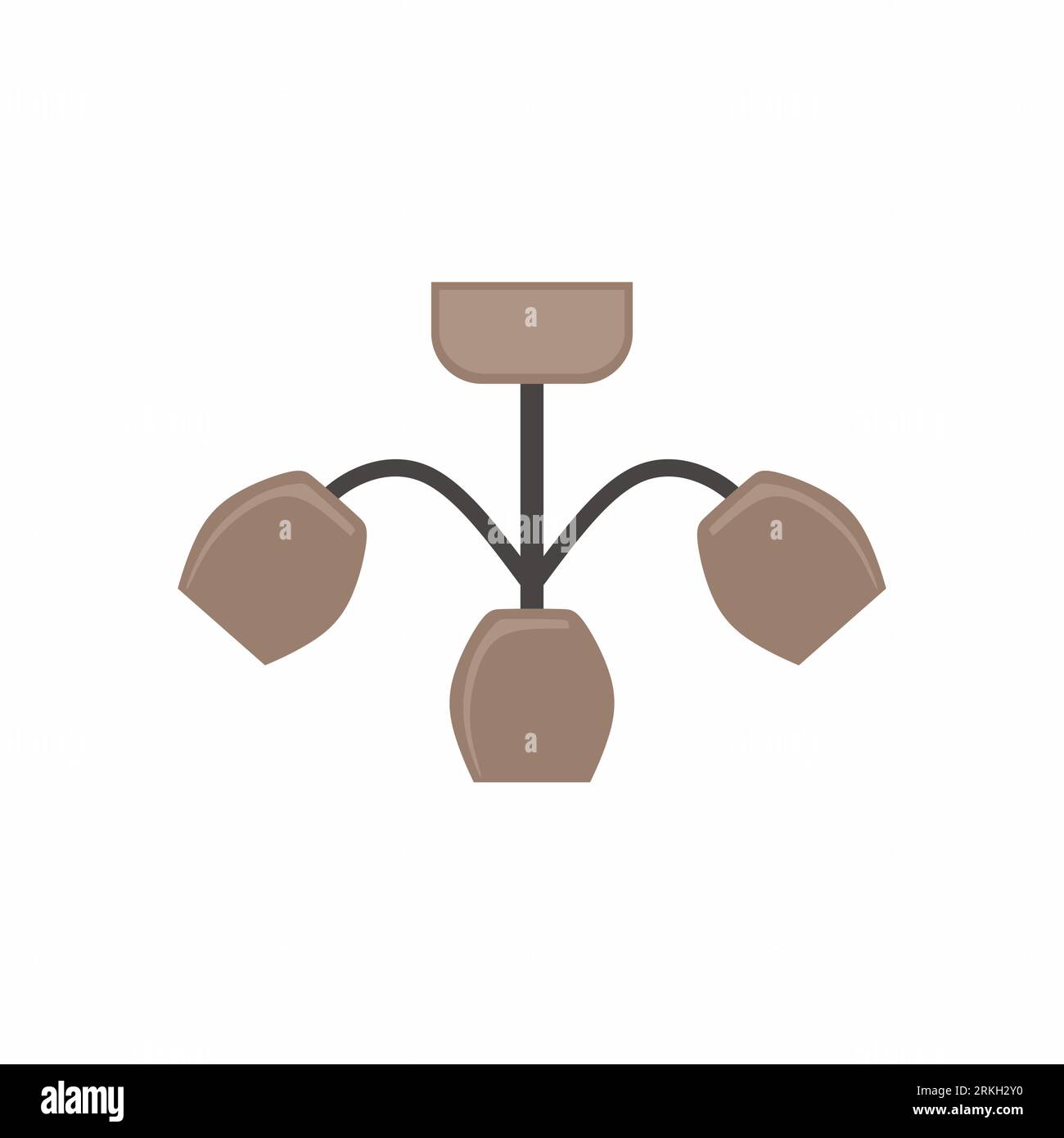 Furniture ceiling lamp in flat cartoon icons. Design elements of a ...