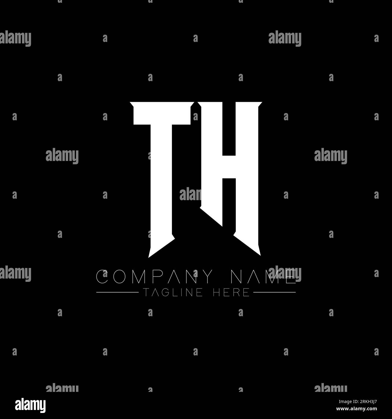 TH Letter Logo Design. Initial letters TH gaming's logo icon for ...