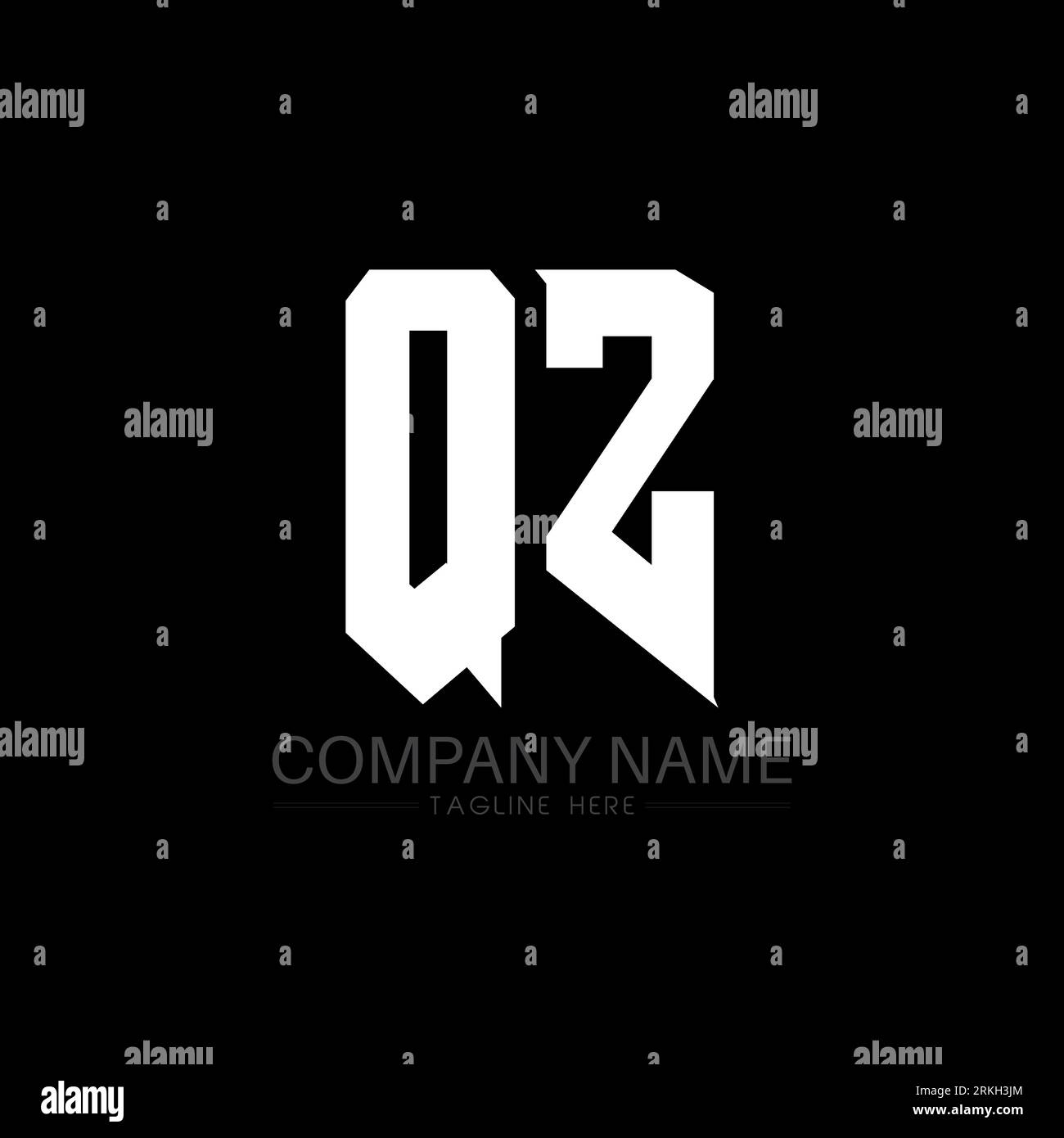 Qz minimal logo Stock Vector Images - Alamy