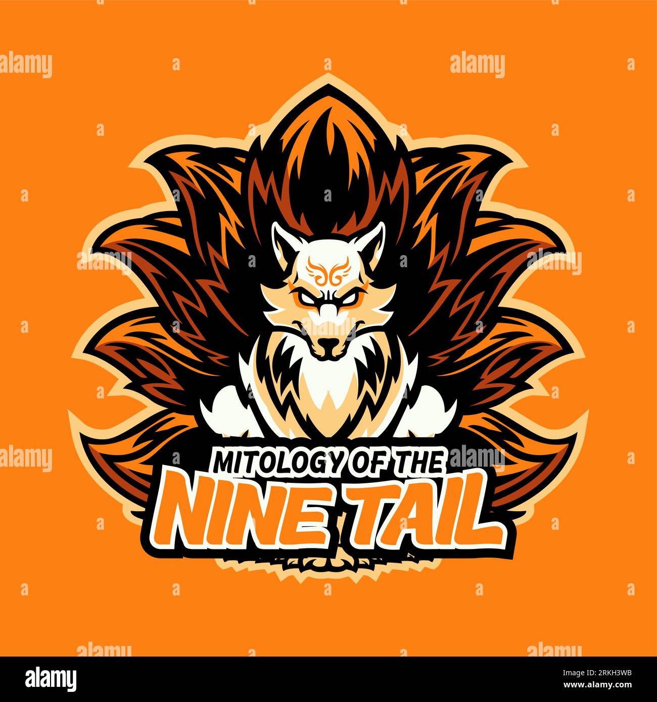 Fox head sports logo mascot design illustration for sport and e-sport or gaming team. Angry wild ...