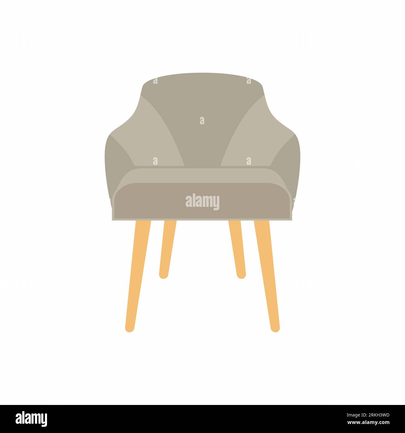 Vector armchair illustration. Light grey pastel color sofa icon for ...