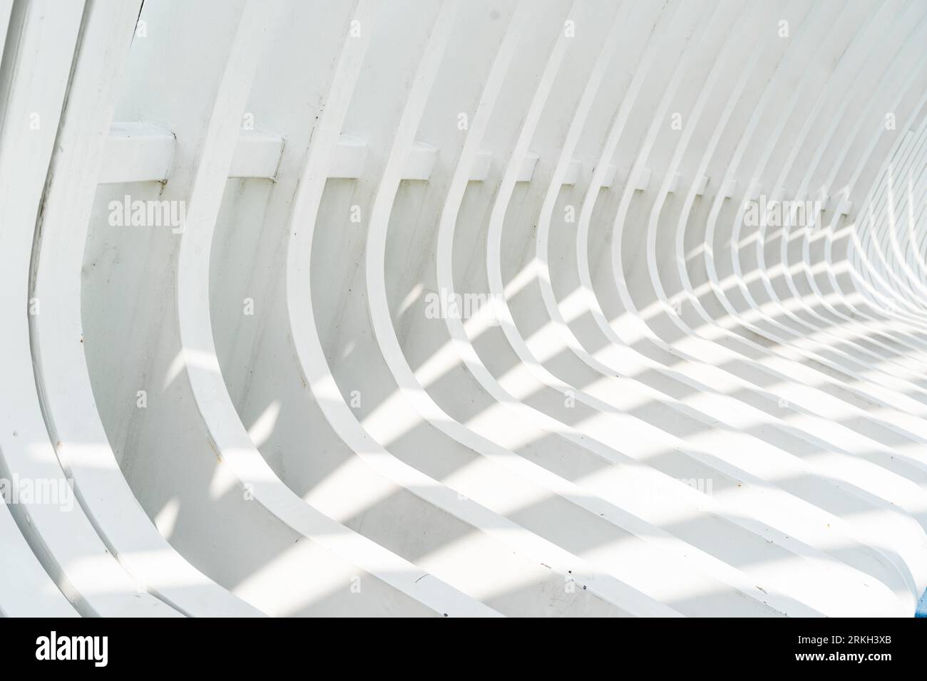 white curved architecture exterior with highlight and shadows ...