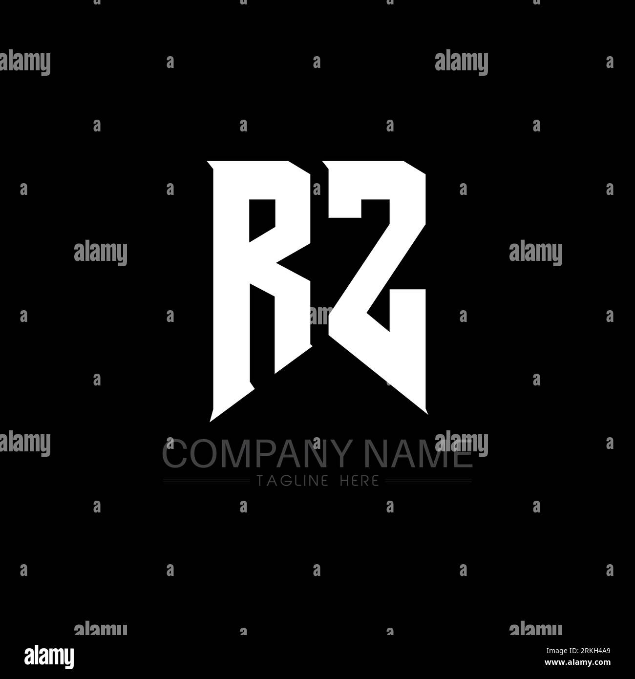 RZ Letter Logo Design. Initial letters RZ gaming's logo icon for ...