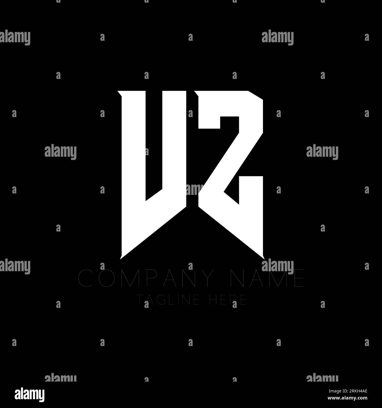 VZ Letter Logo Design. Initial letters VZ gaming's logo icon for ...