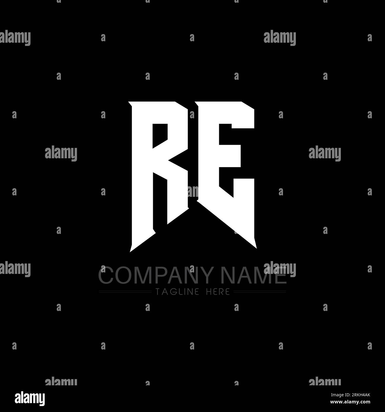 RE Letter Logo Design. Initial letters RE gaming's logo icon for ...