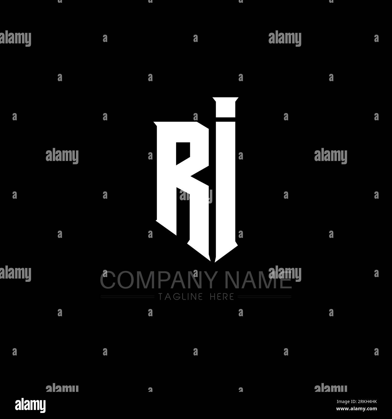 RI Letter Logo Design. Initial letters RI gaming's logo icon for ...