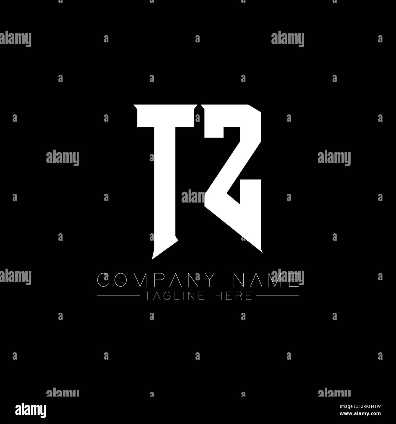 TZ Letter Logo Design. Initial letters TZ gaming's logo icon for ...
