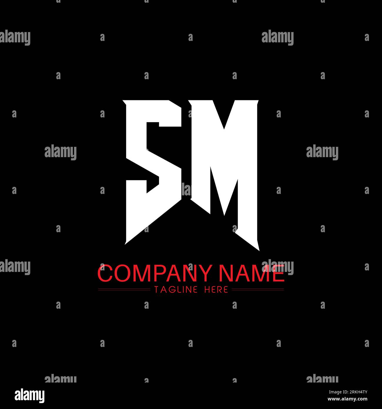 SM Letter Logo Design. Initial letters SM gaming's logo icon for ...