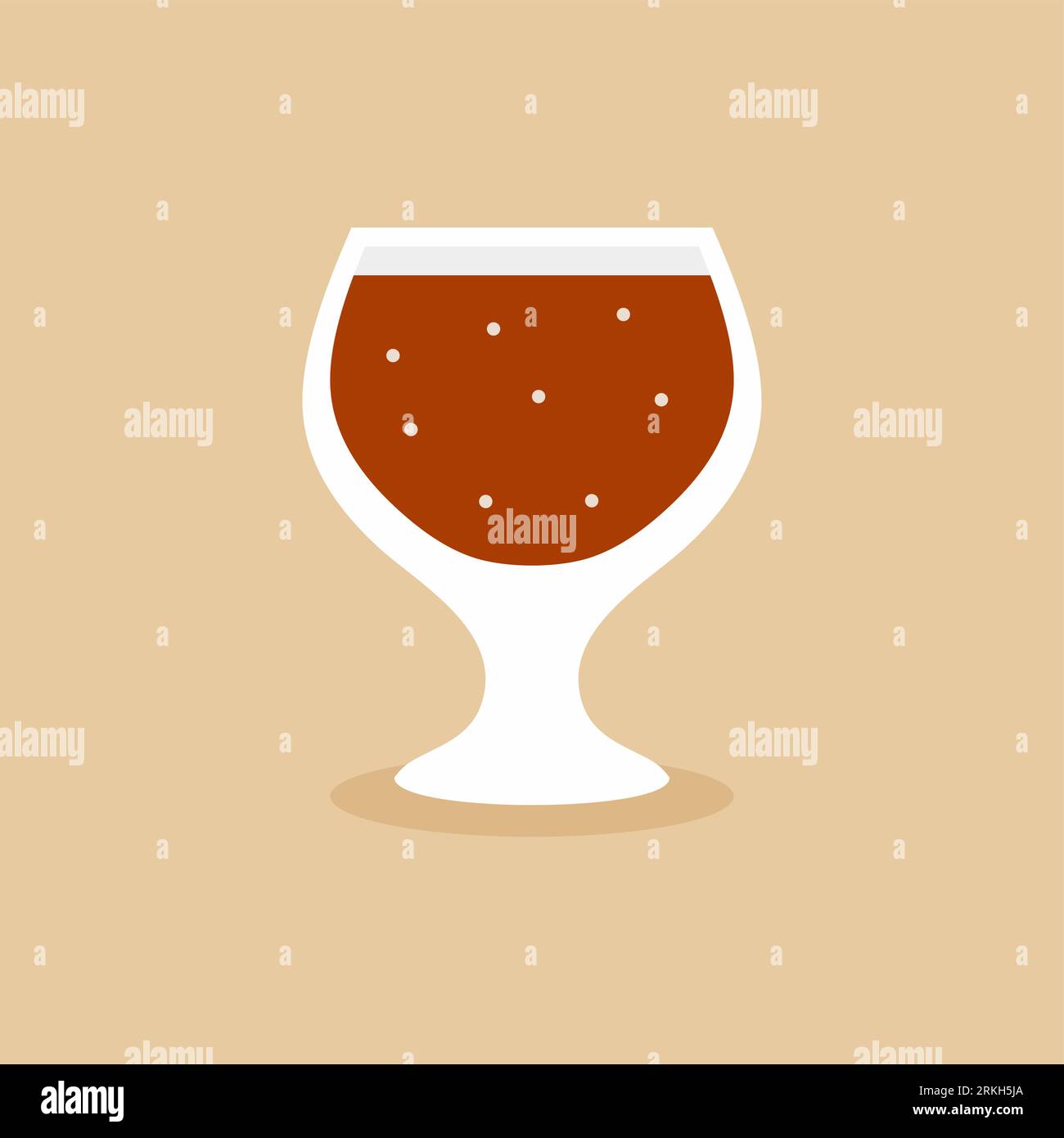 A glass of wine, brandy, cognac or whiskey. Snifter beer glass isolated on color background ...