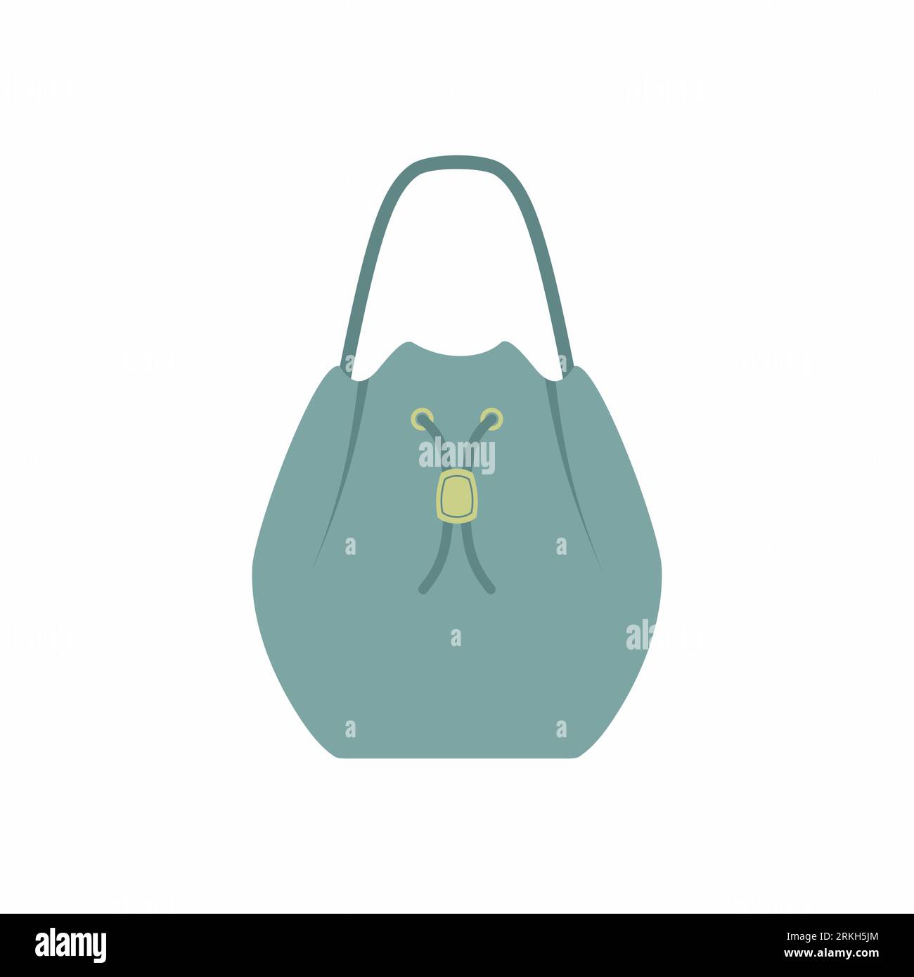 Bucket bag vector icon. Stylish woman bag with light grey color ...