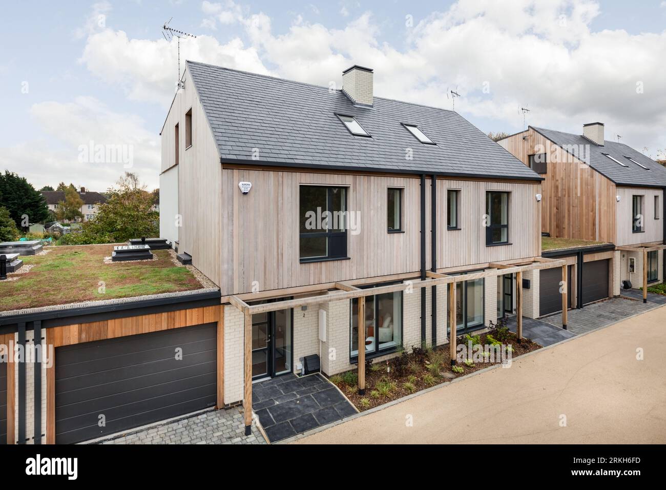Glebe Road, Cambridge, England - October 26, 2017: New build luxury ...