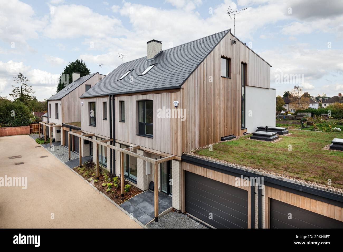 Glebe Road, Cambridge, England - October 26, 2017: New build luxury ...