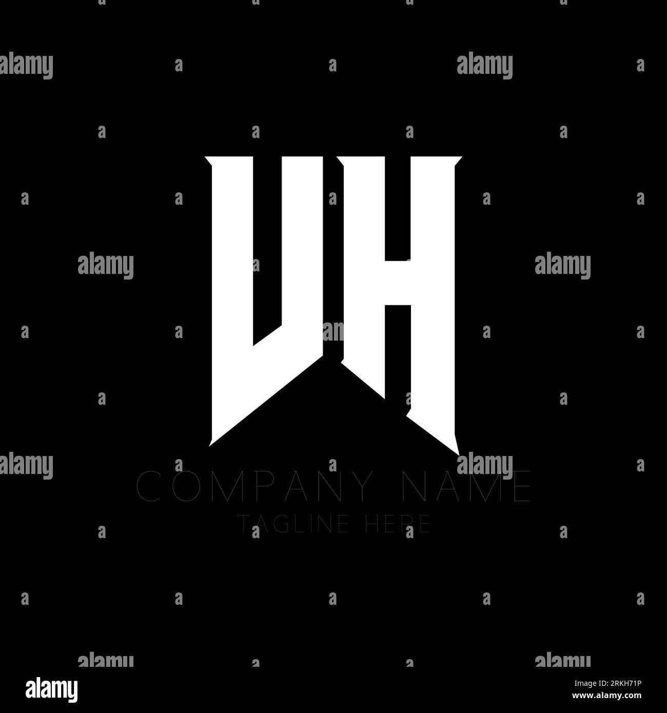 Vh Letter Logo Design Initial Letters Vh Gamings Logo Icon For Technology Companies Tech