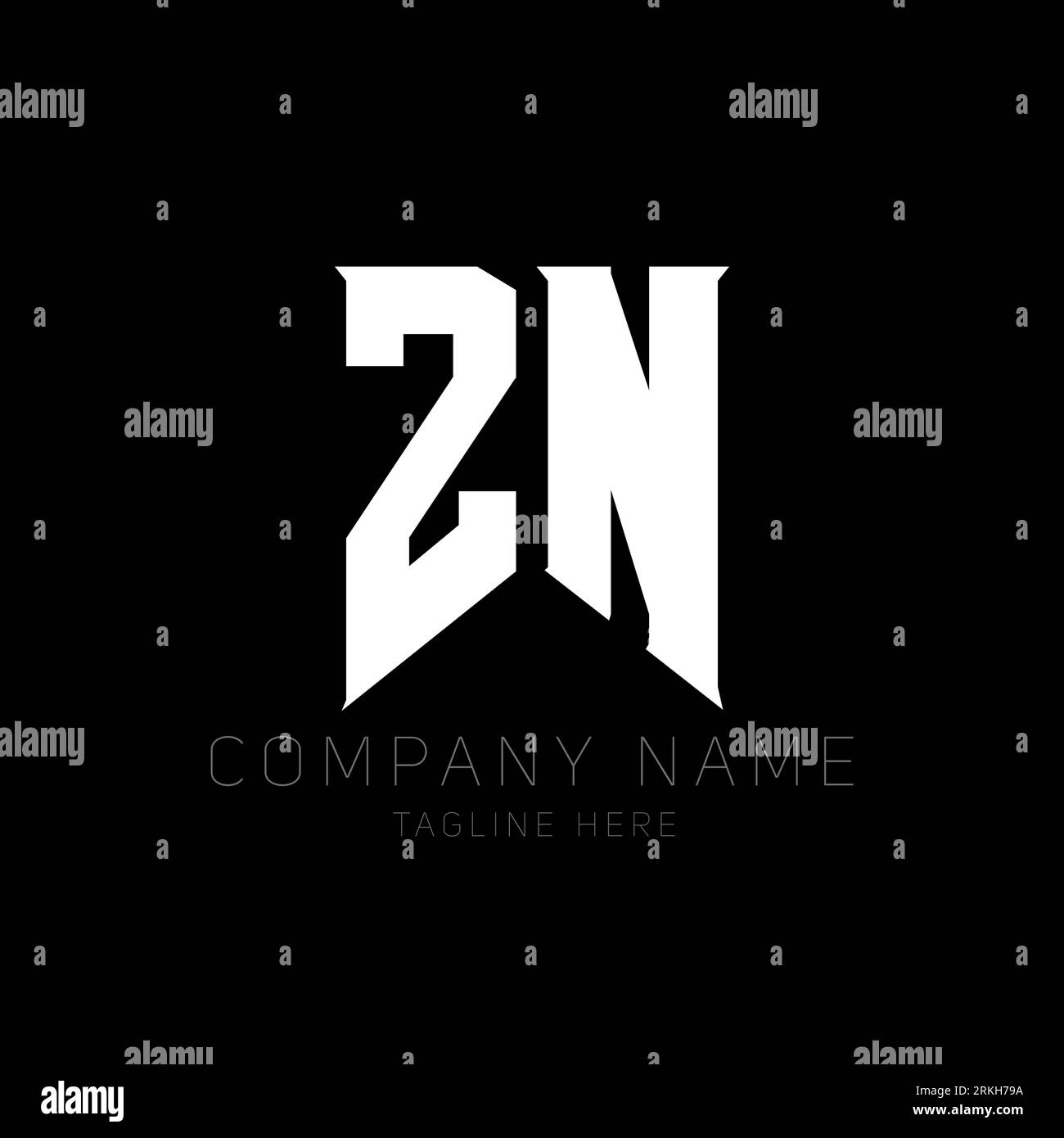 ZN Letter Logo Design. Initial letters ZN gaming's logo icon for ...