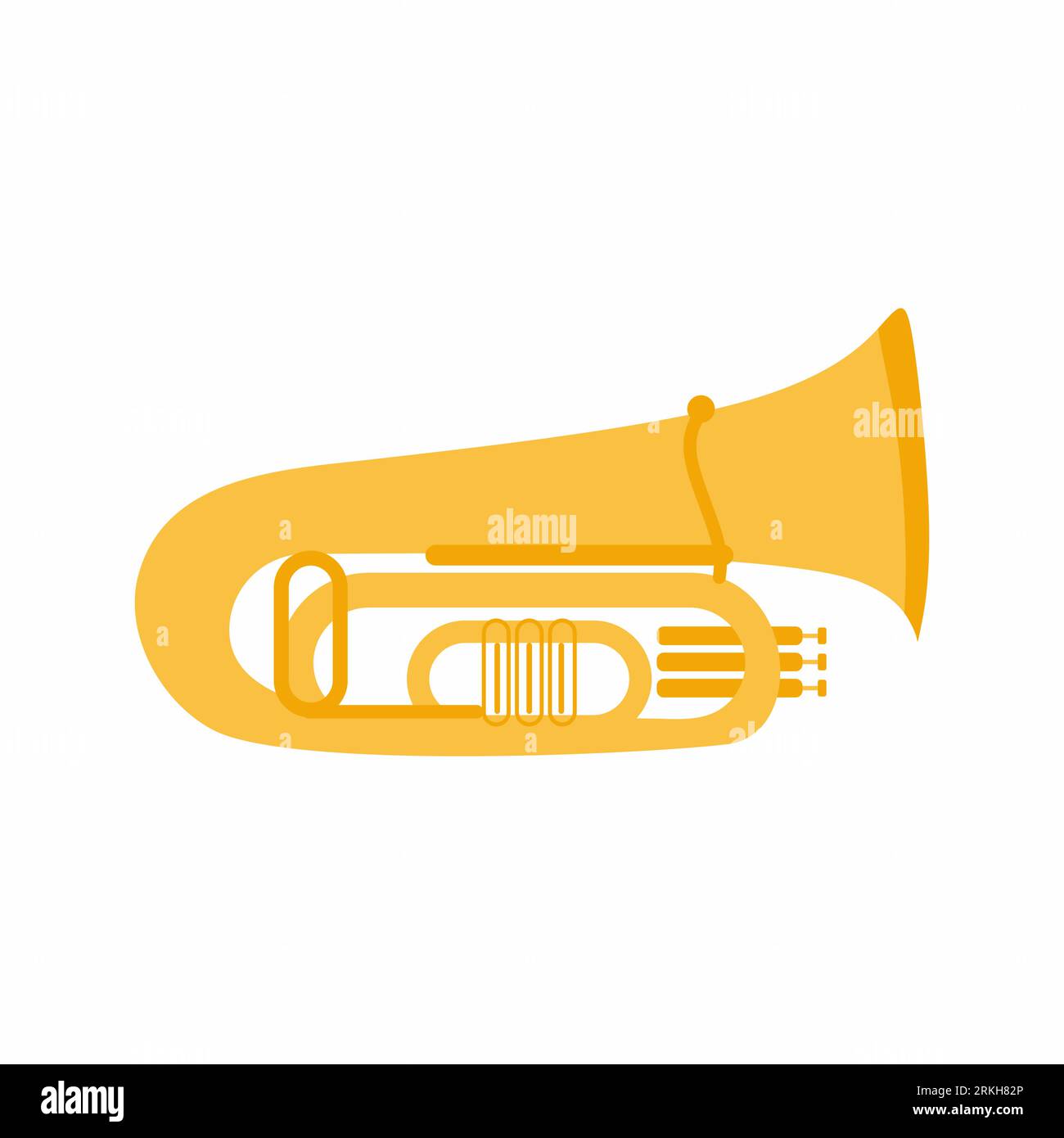 Tuba icon. Flat cartoon design element. Musical object concept vector ...