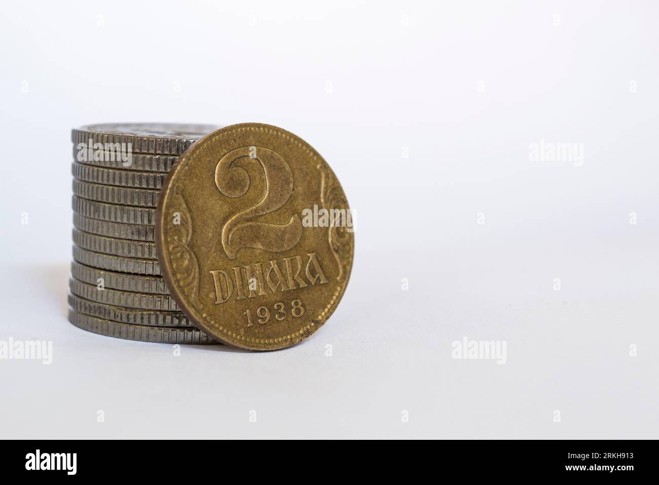 A two dinar coin from the Kingdom of Yugoslavia Stock Photo - Alamy