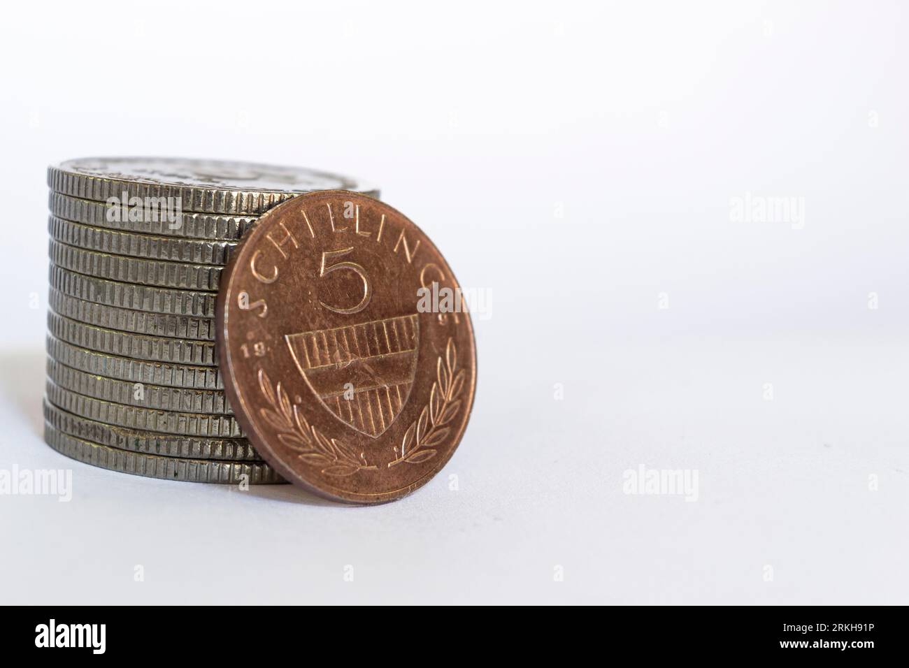A close-up view of an Austrian Groschen coin Stock Photo - Alamy