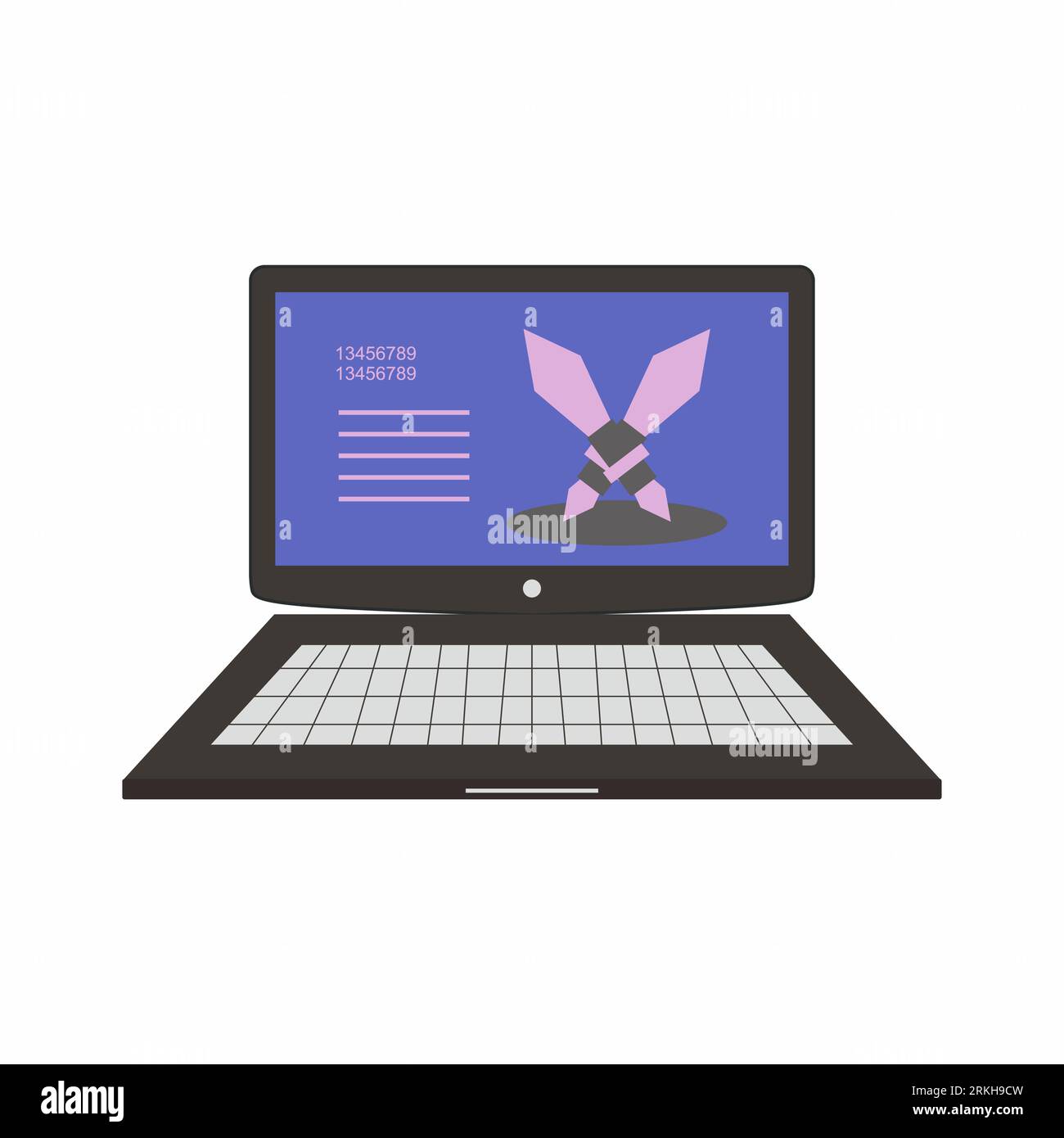 Laptop gaming flat icon style. Minimal laptop design for e-sport gaming ...