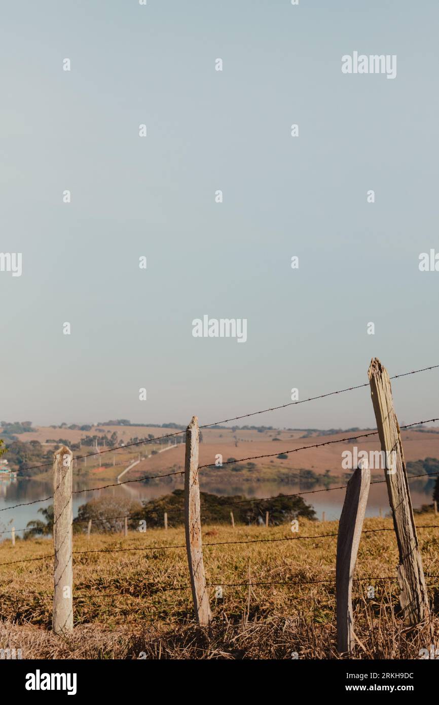 Landscape fence farm farmland nature country countryside scenic scenery ...