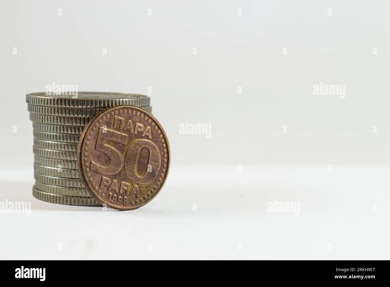 A close up image of a Yugoslavian coin, the dinar denomination Stock ...