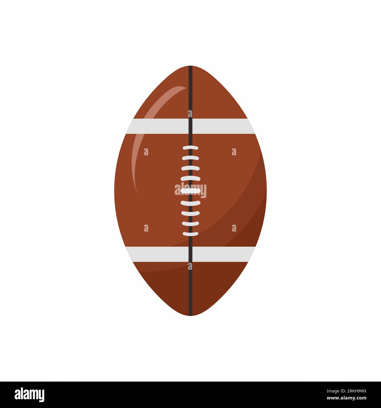 Rugby ball icon design isolated on white background. Brown ball for ...